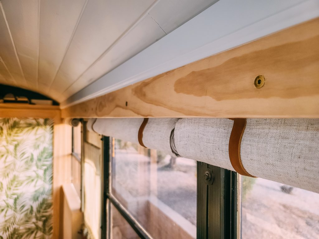 How to make roll-up curtains for a skoolie or RV - Tidy Mo